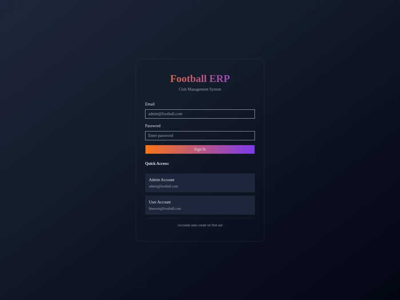 Football ERP Manager