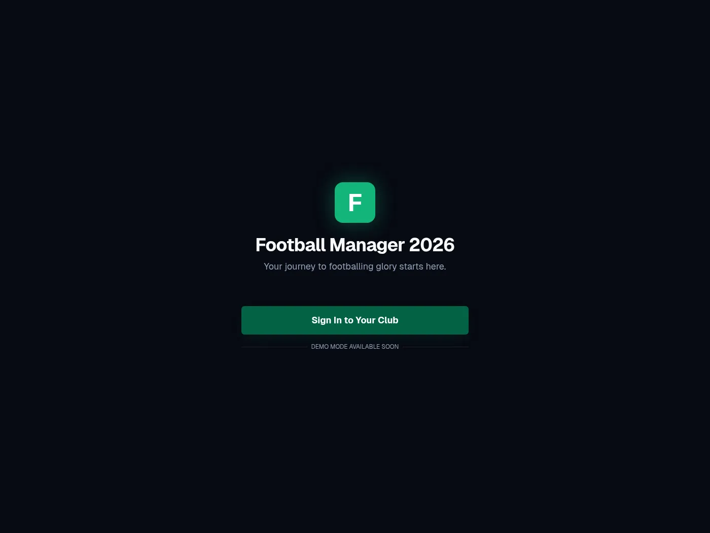 Football Manager 2026 Clone
