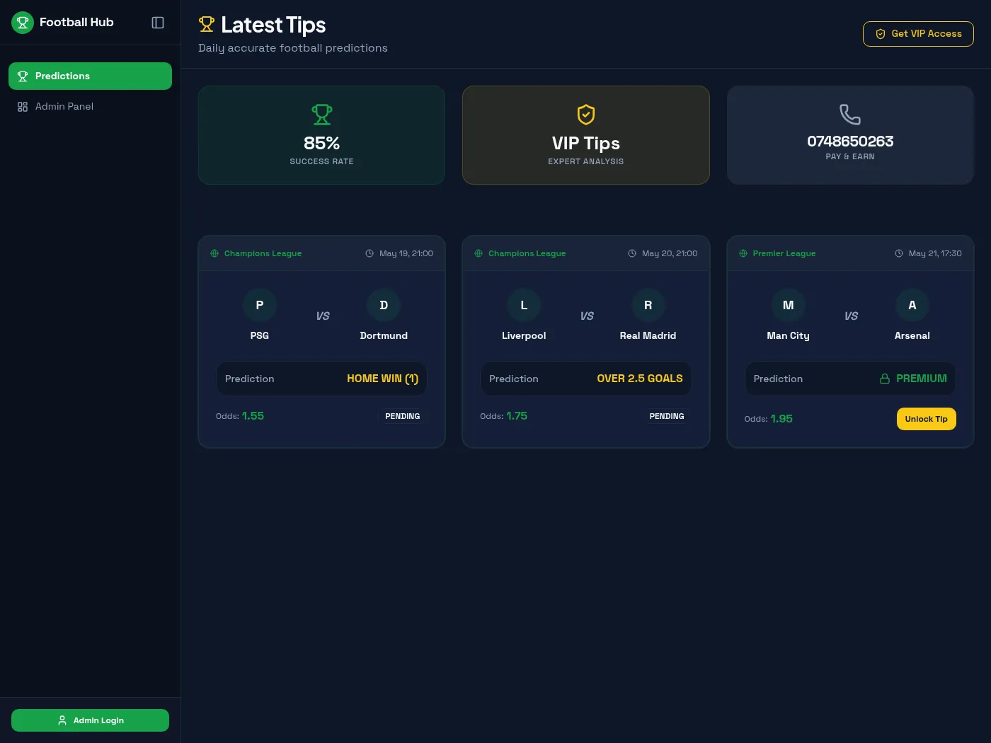 Predict & Earn Football Hub