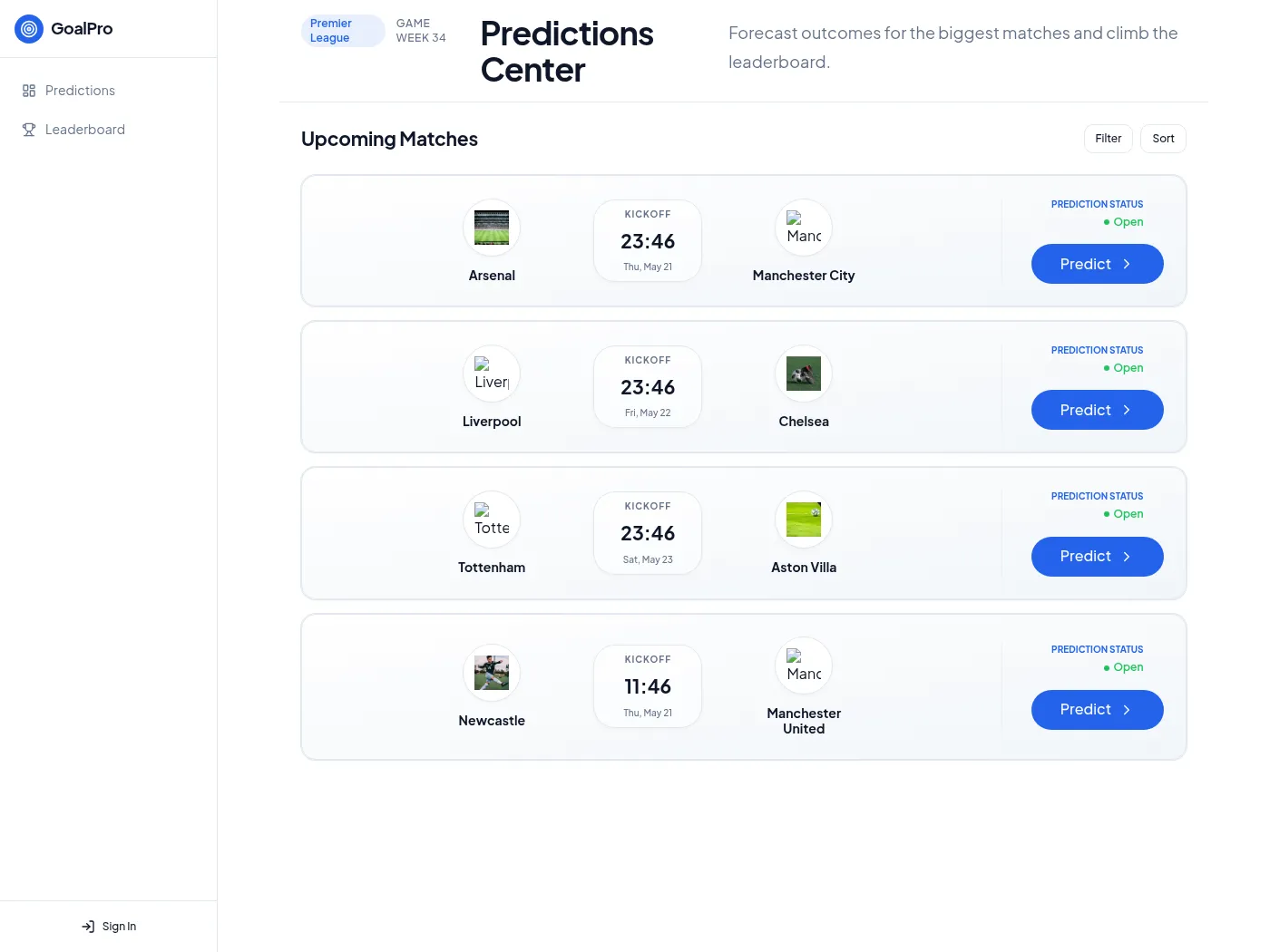 GoalPro Predictor
