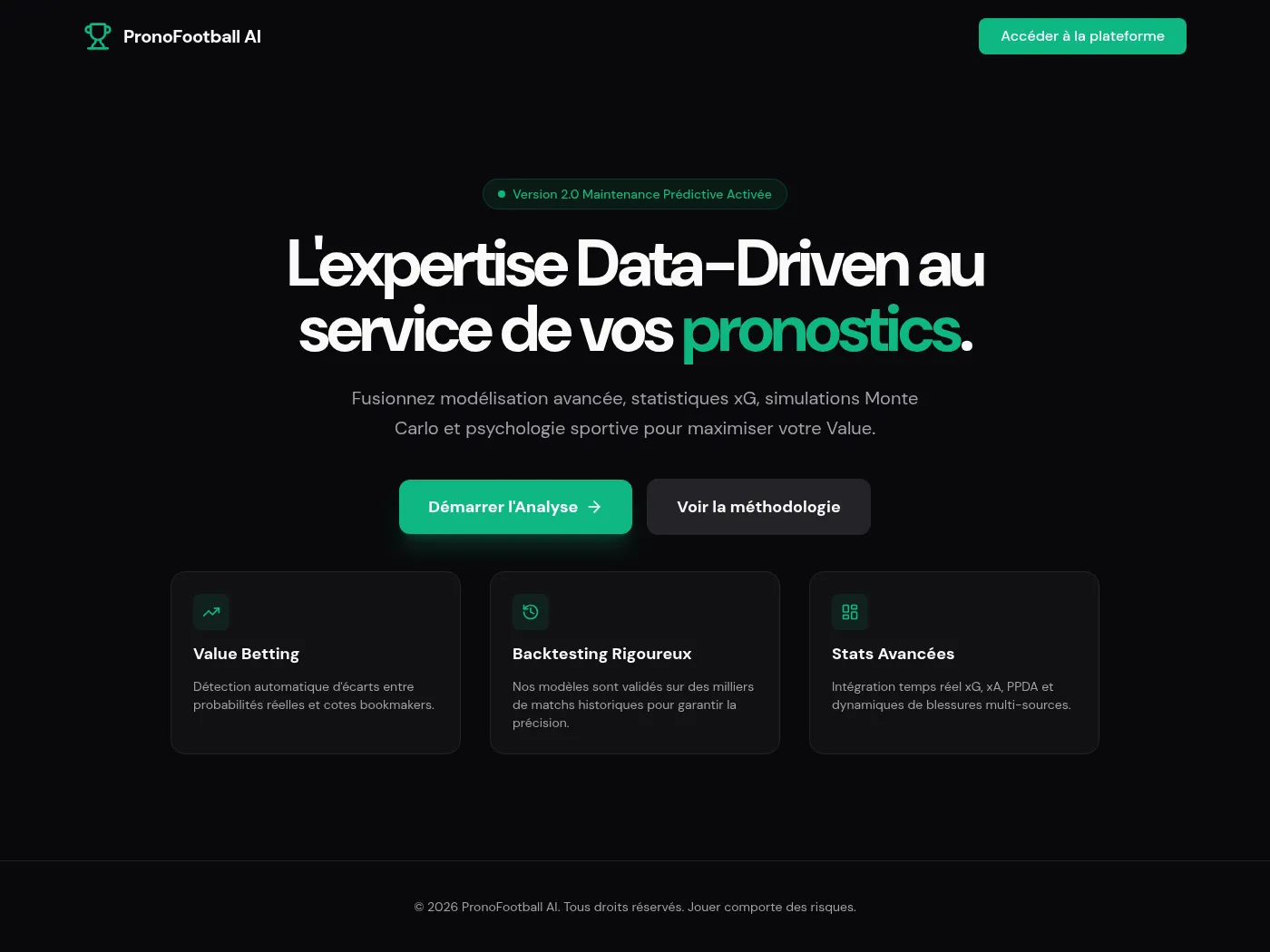PronoFootball Data-Driven AI