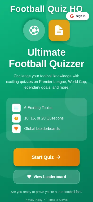 Ultimate Football Quizzer