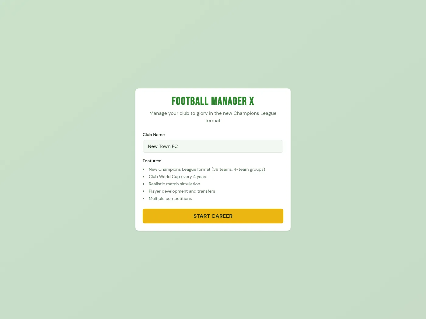 Football Manager X