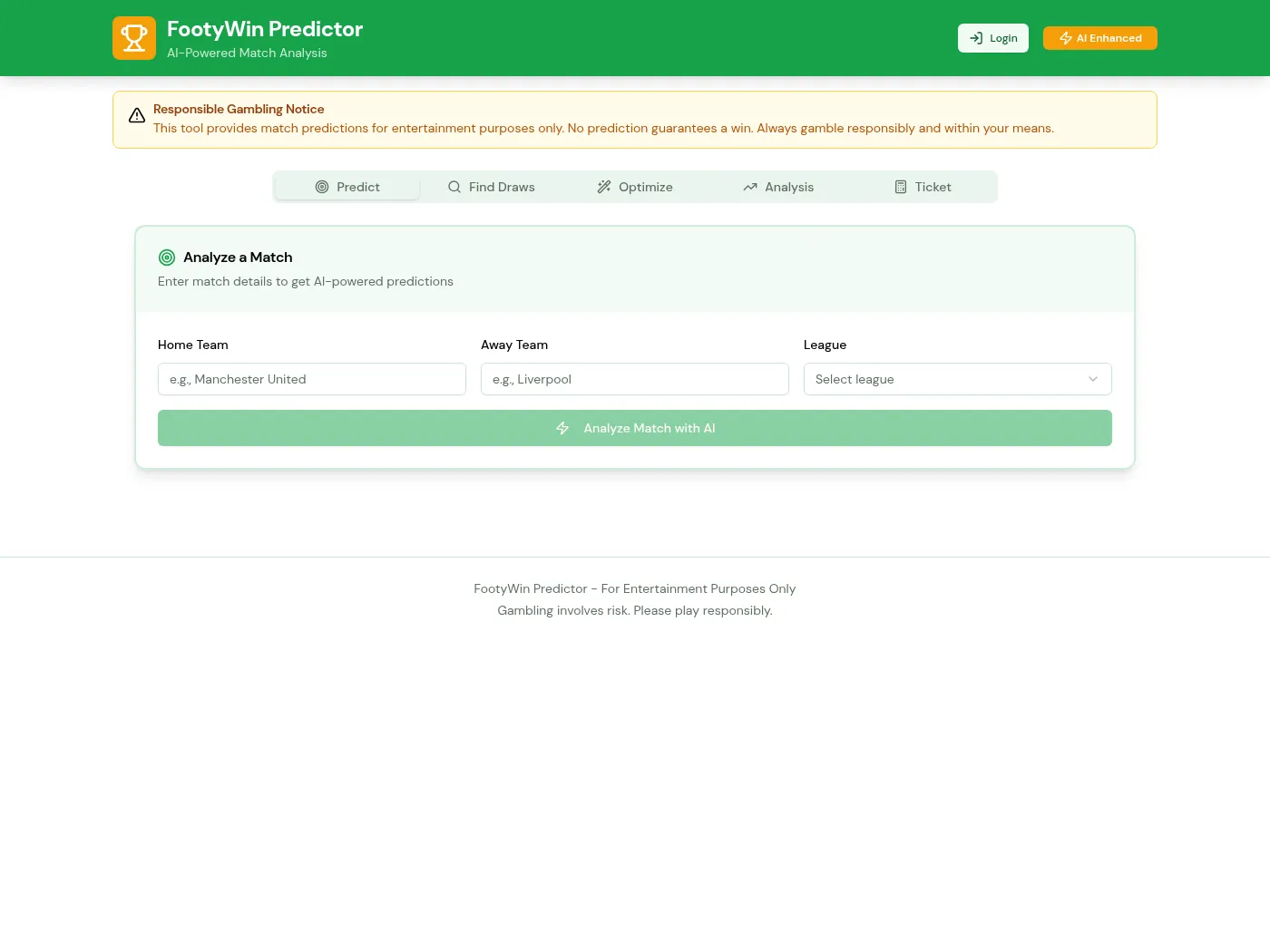 FootyWin Predictor