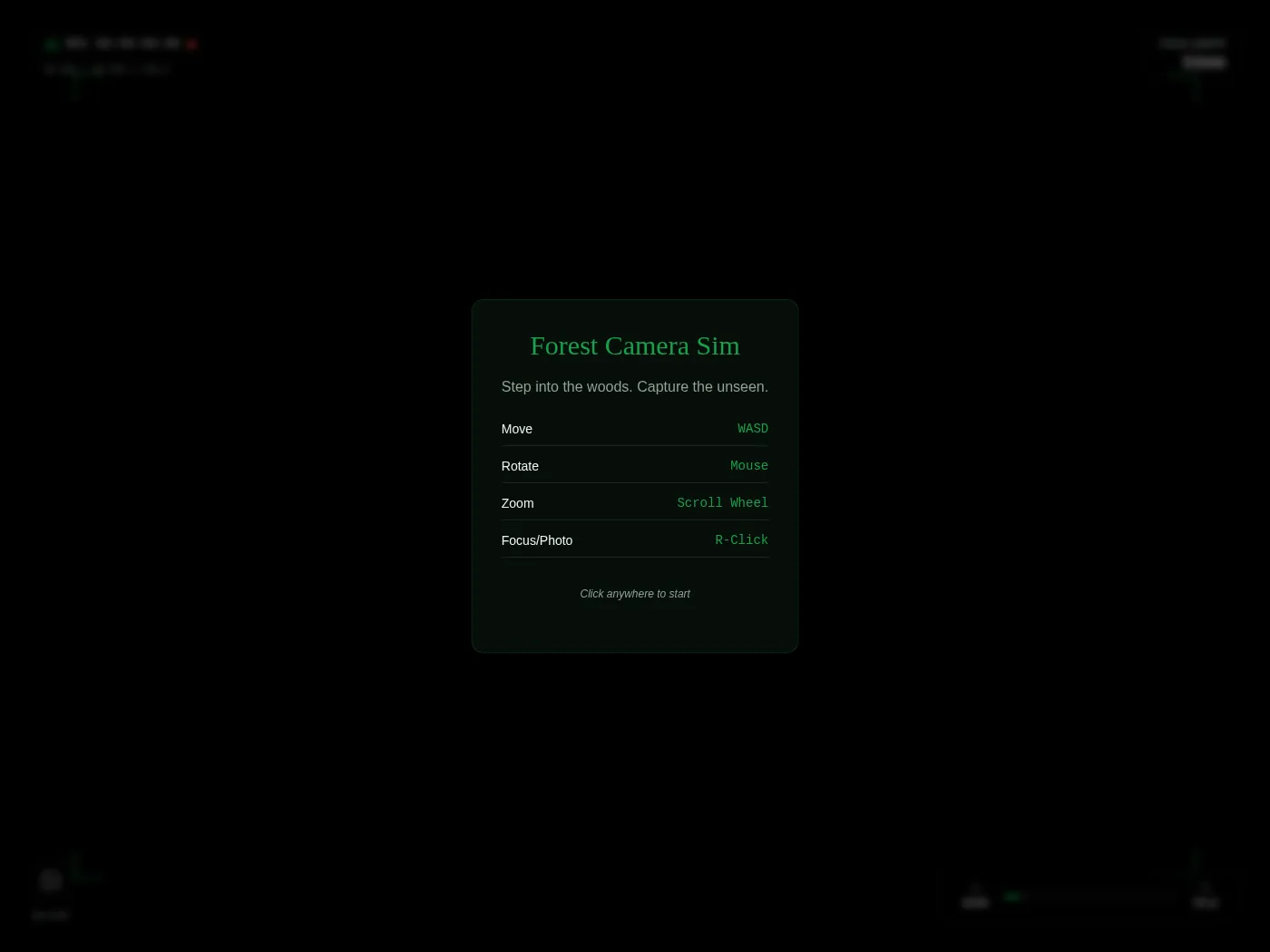 3D Forest Camera Sim