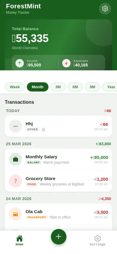ForestMint Money Tracker