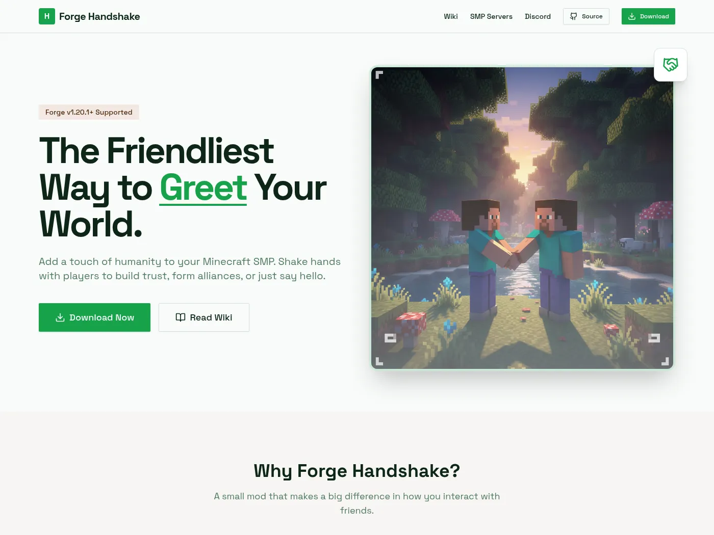 Forge Handshake Mod