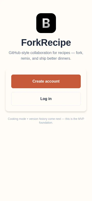 ForkRecipe: Collaborative Recipes