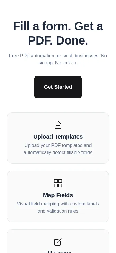 Instant Form2PDF Mobile App