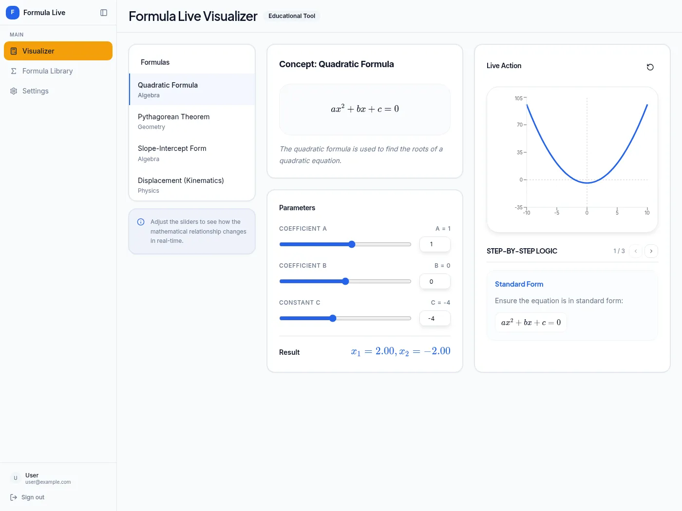 Formula Live Visualizer