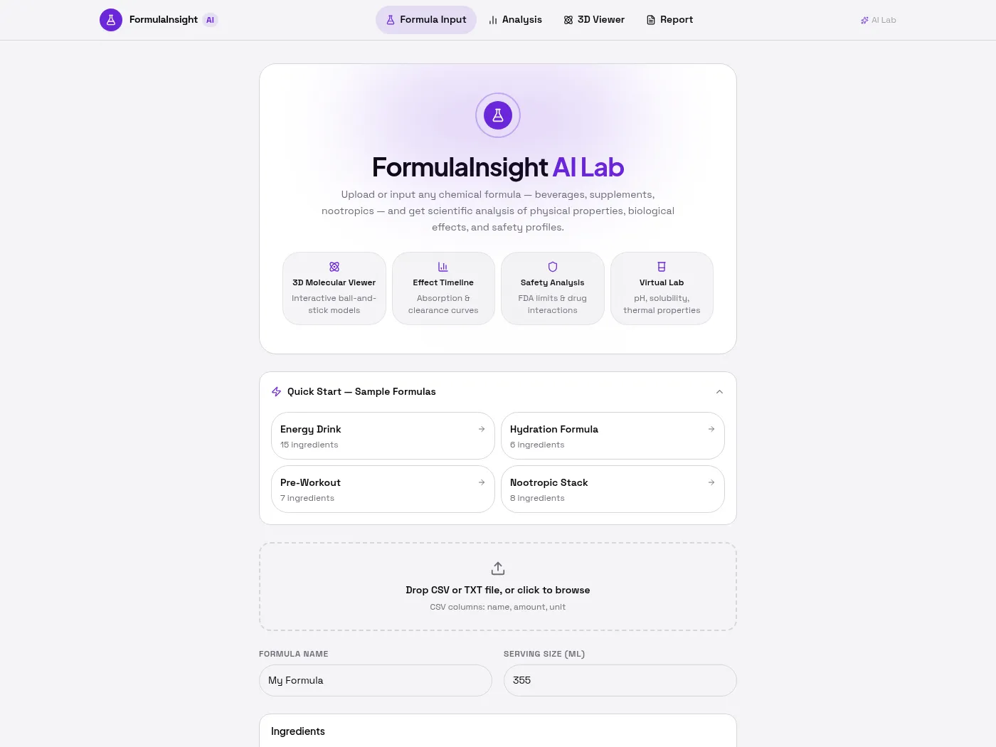 FormulaInsight AI Lab