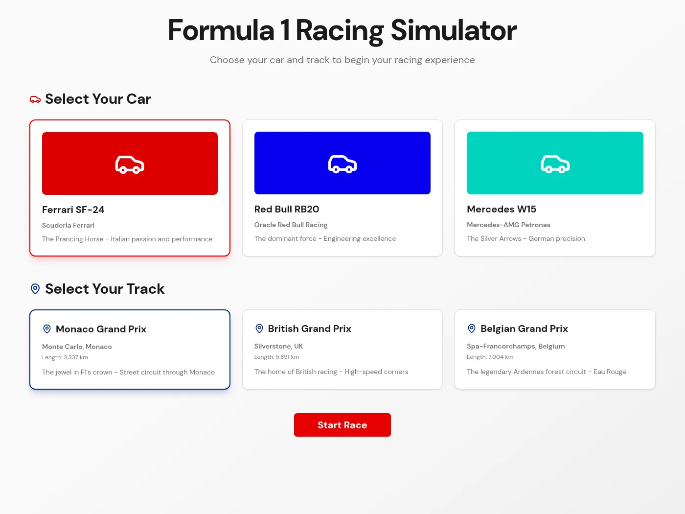 Formula1 Racing Simulator