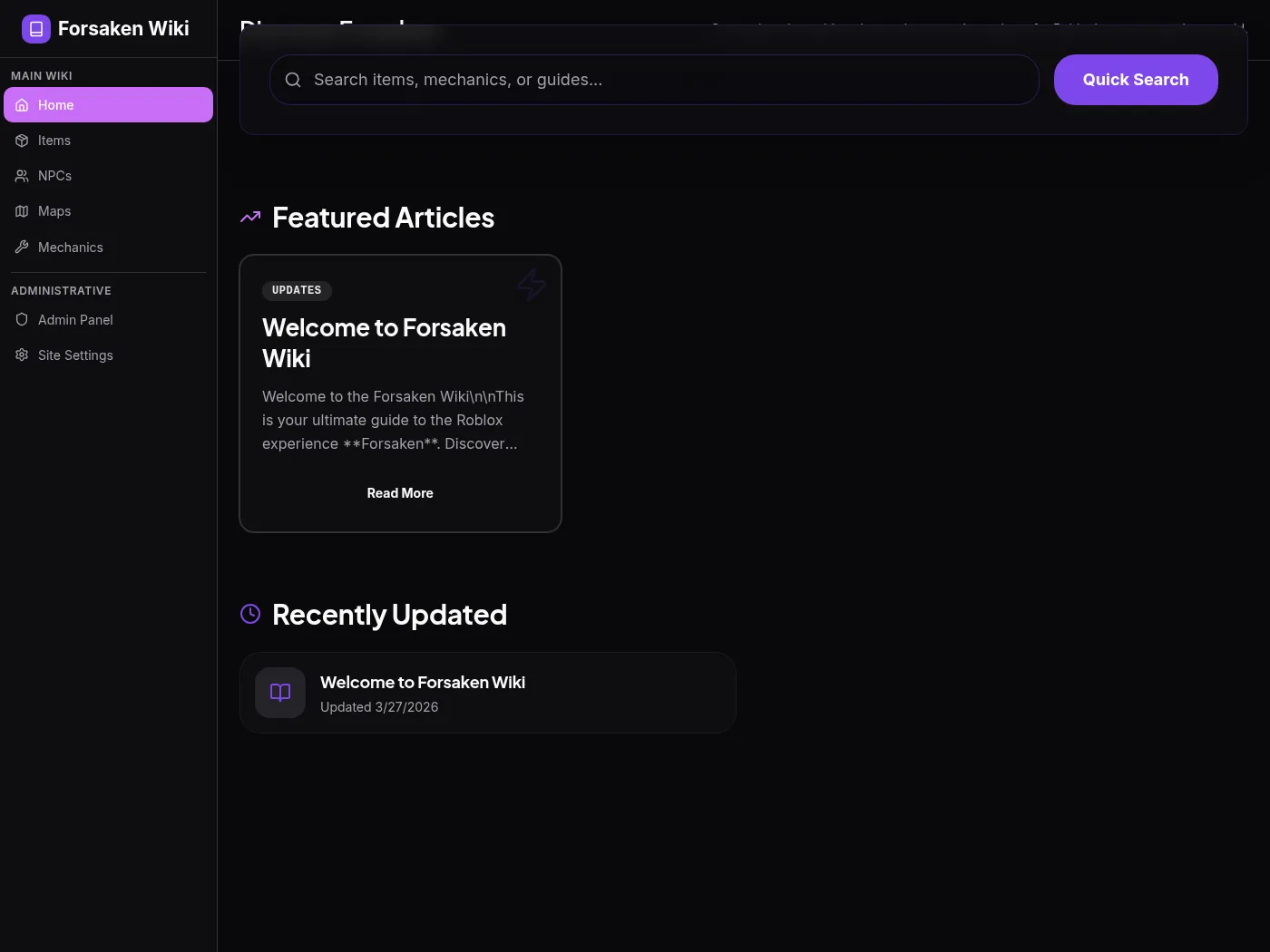 Forsaken Roblox Wiki