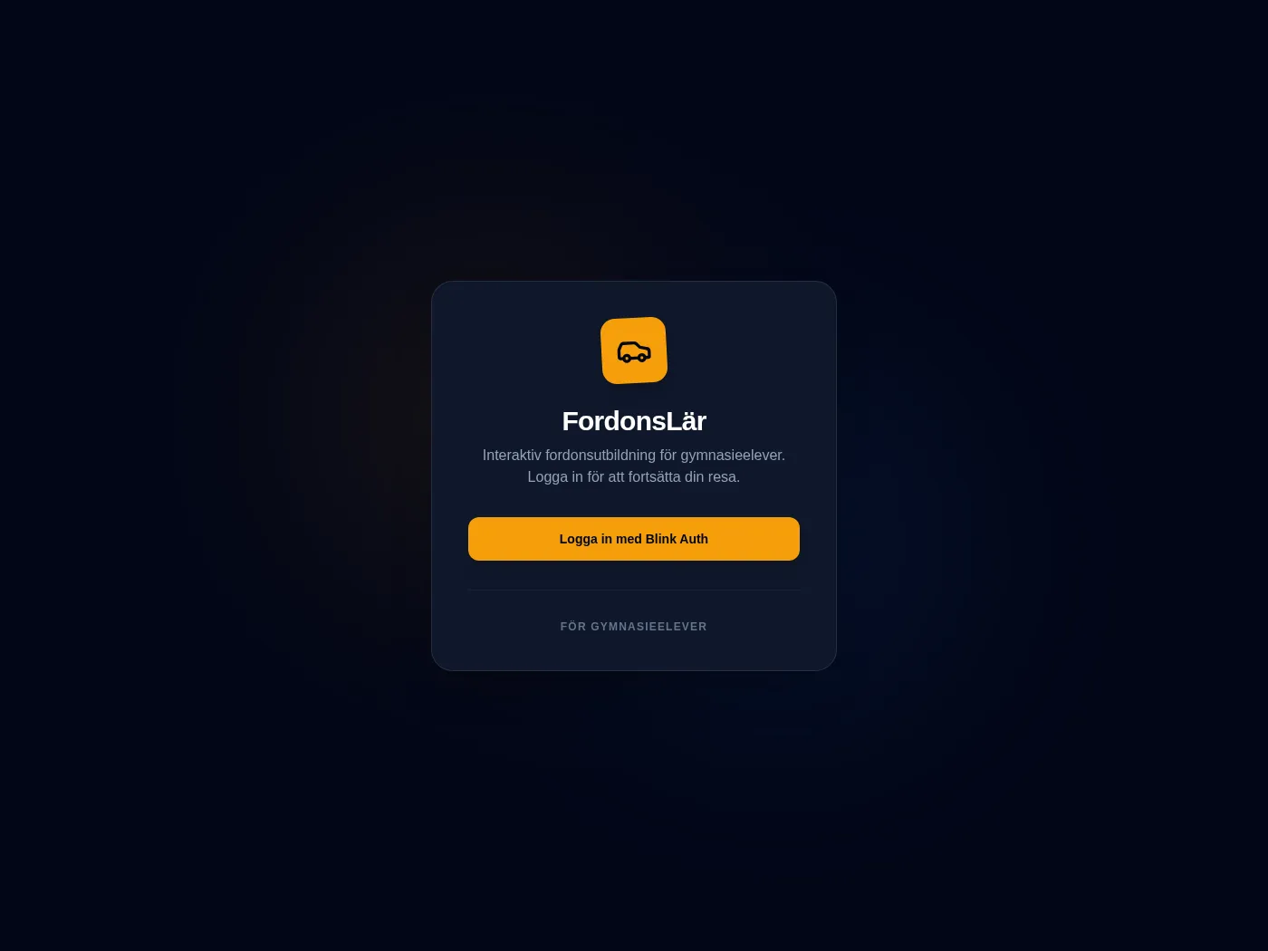 Fordonsutbildning Gym App