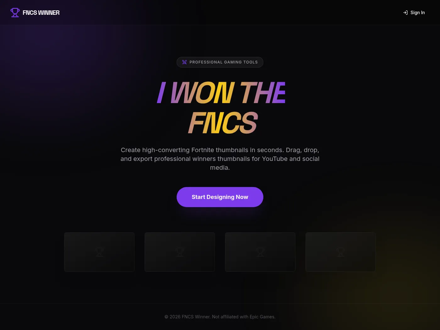 Fortnite FNCS Winner Thumbnail