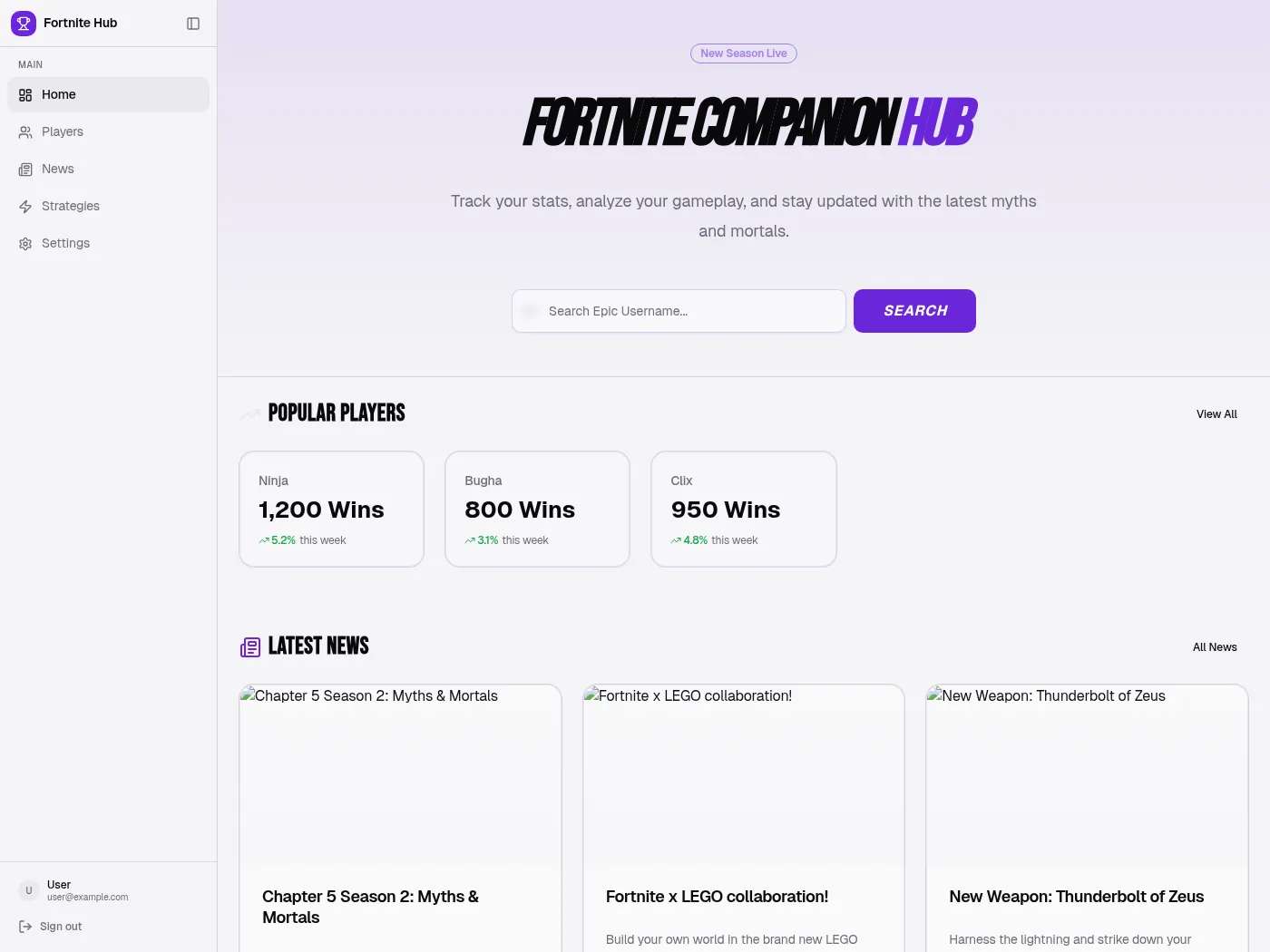 Fortnite Companion Hub