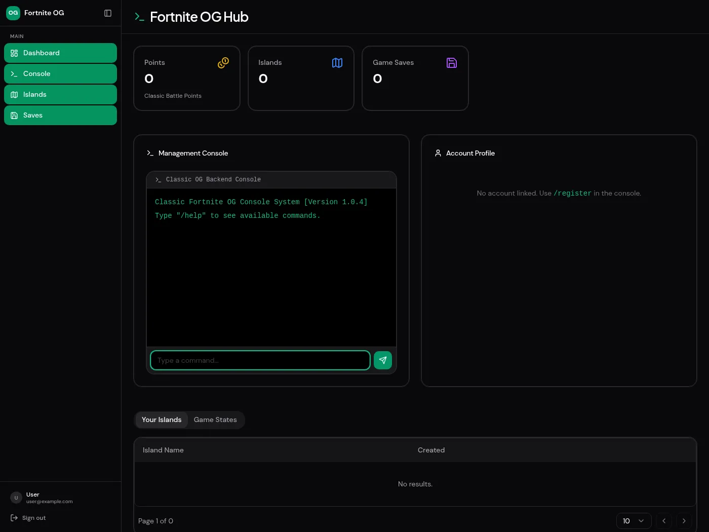Fortnite OG Backend Hub
