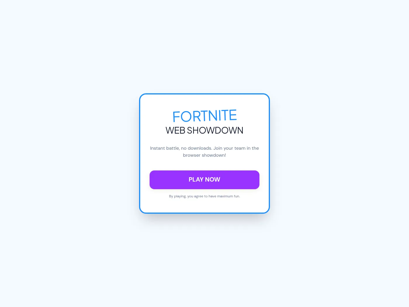 Fortnite Web Showdown