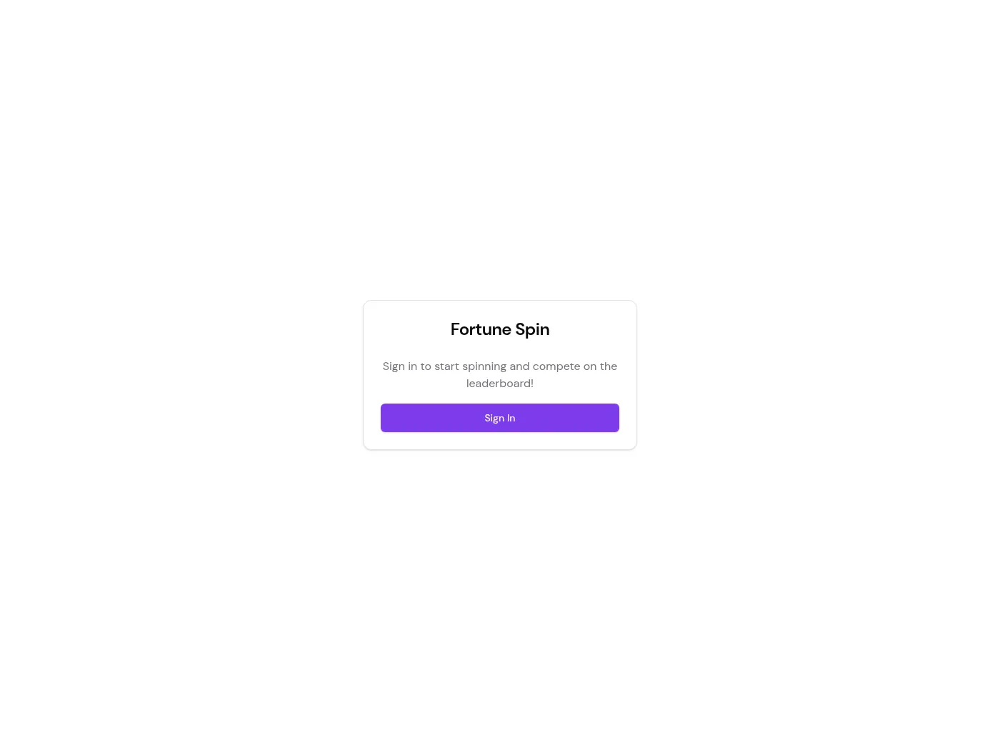 Fortune Spin Leaderboard