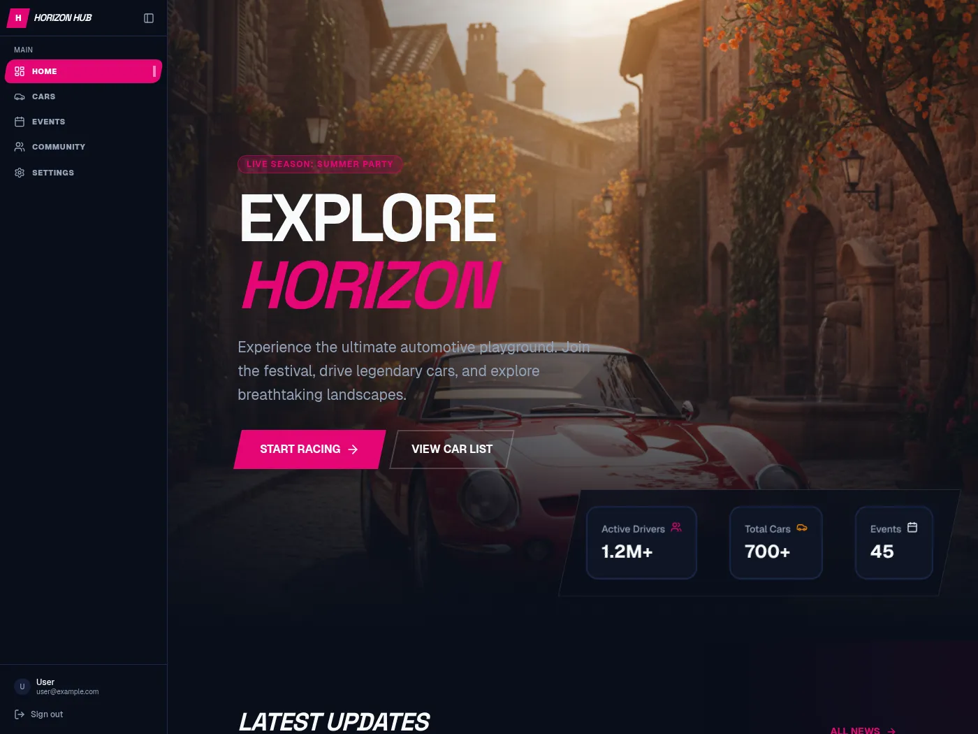 Forza Horizon Info Hub