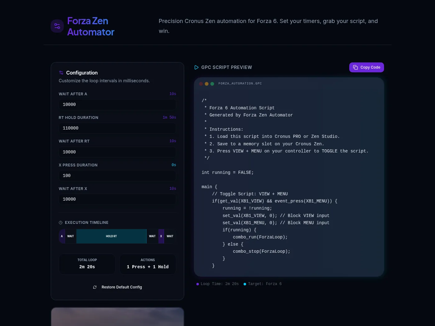 Forza Zen Script Automation