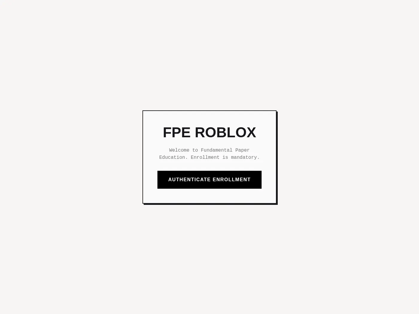 FPE Roblox Adventure