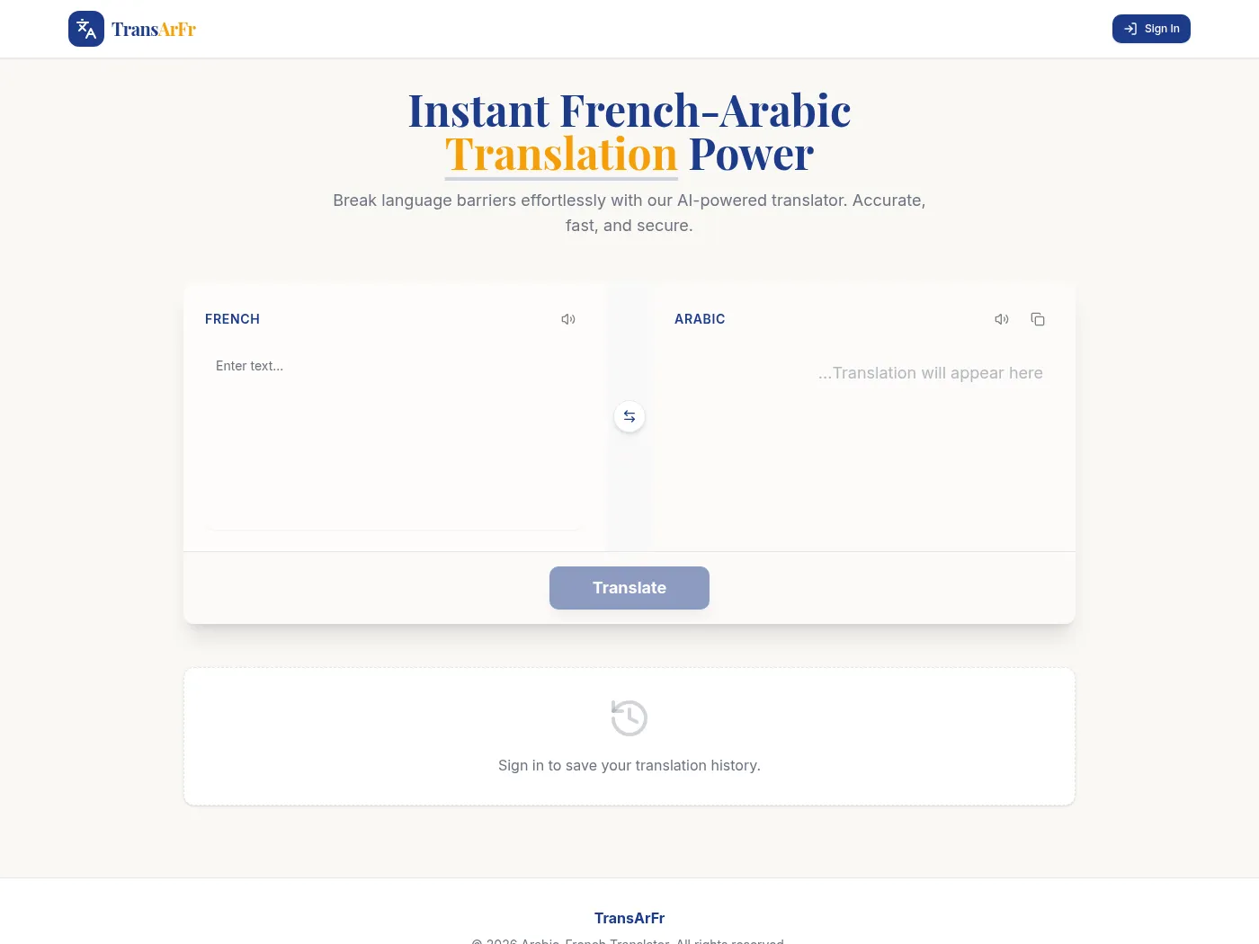 Arabic French Translator