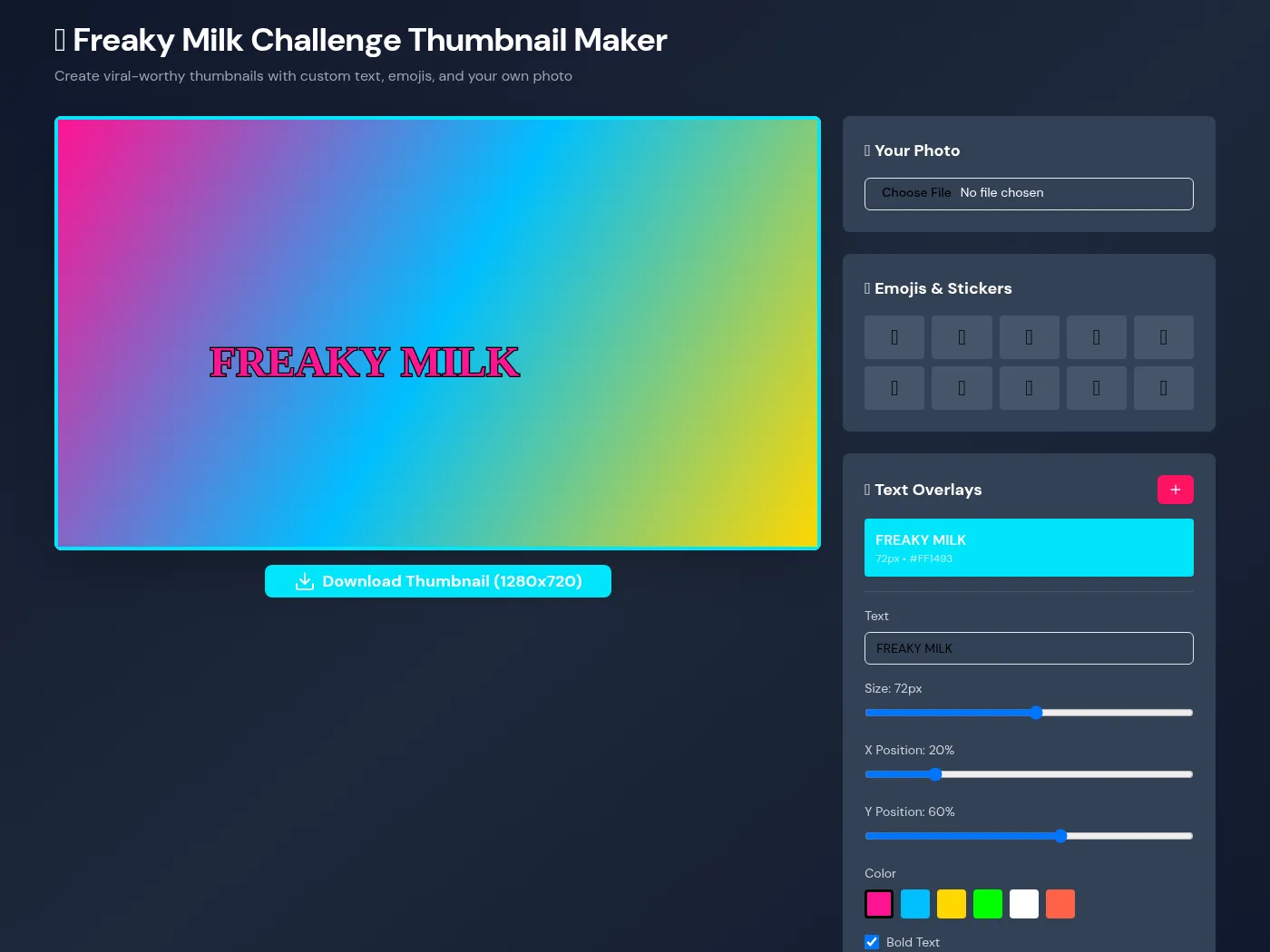 Freaky Milk Thumbnail Maker