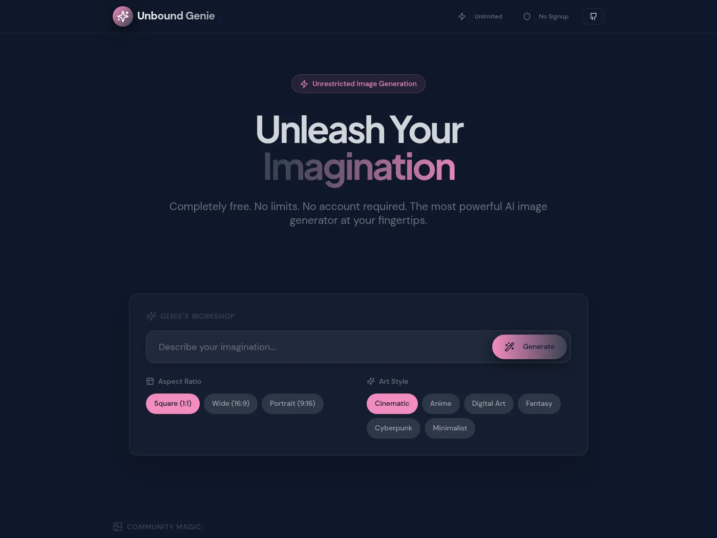 Unbound Image Genie