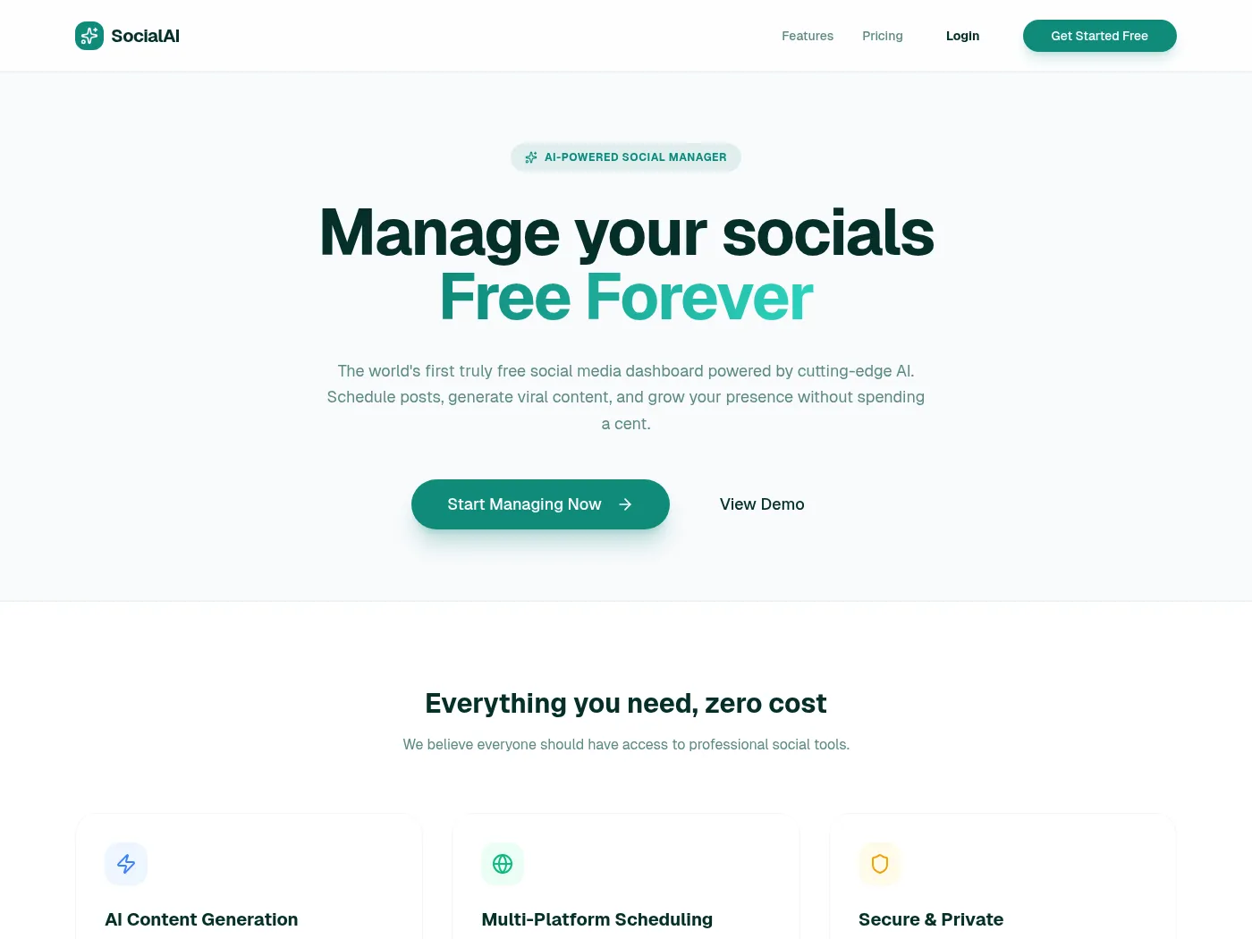 Free AI Social Manager