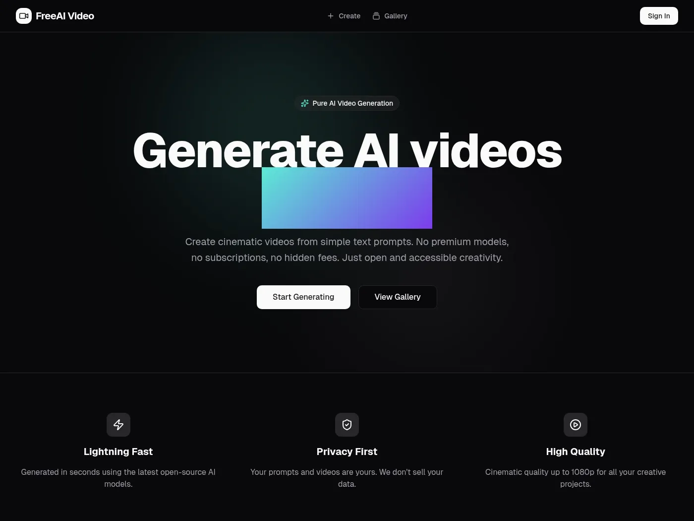 FreeAI Video Generator