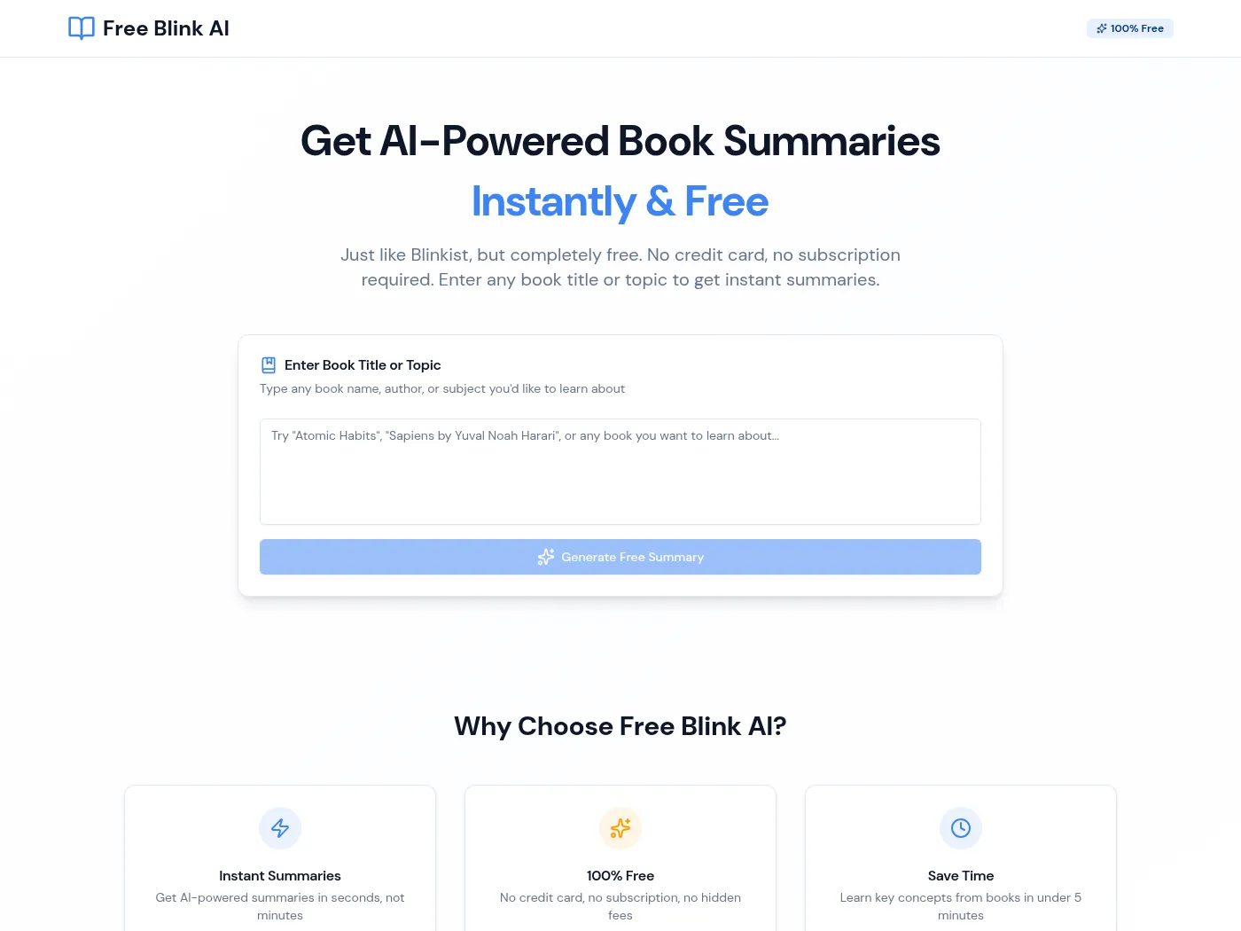 Free Blink AI Summaries