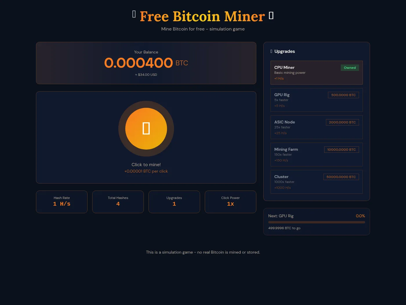 Free Bitcoin Miner