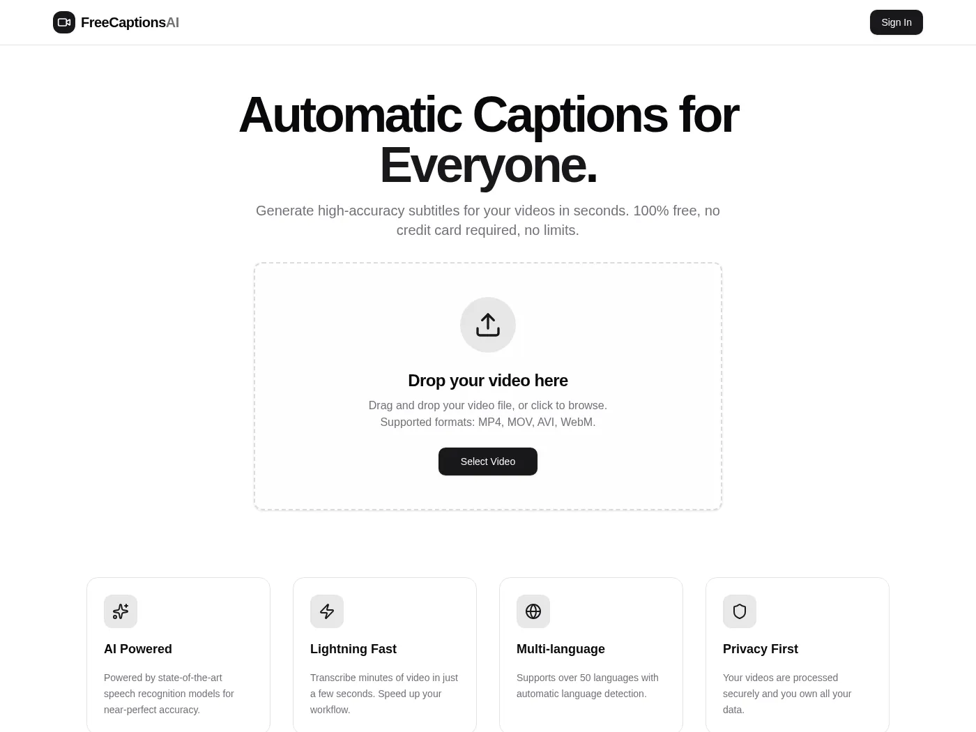 Free Captions AI