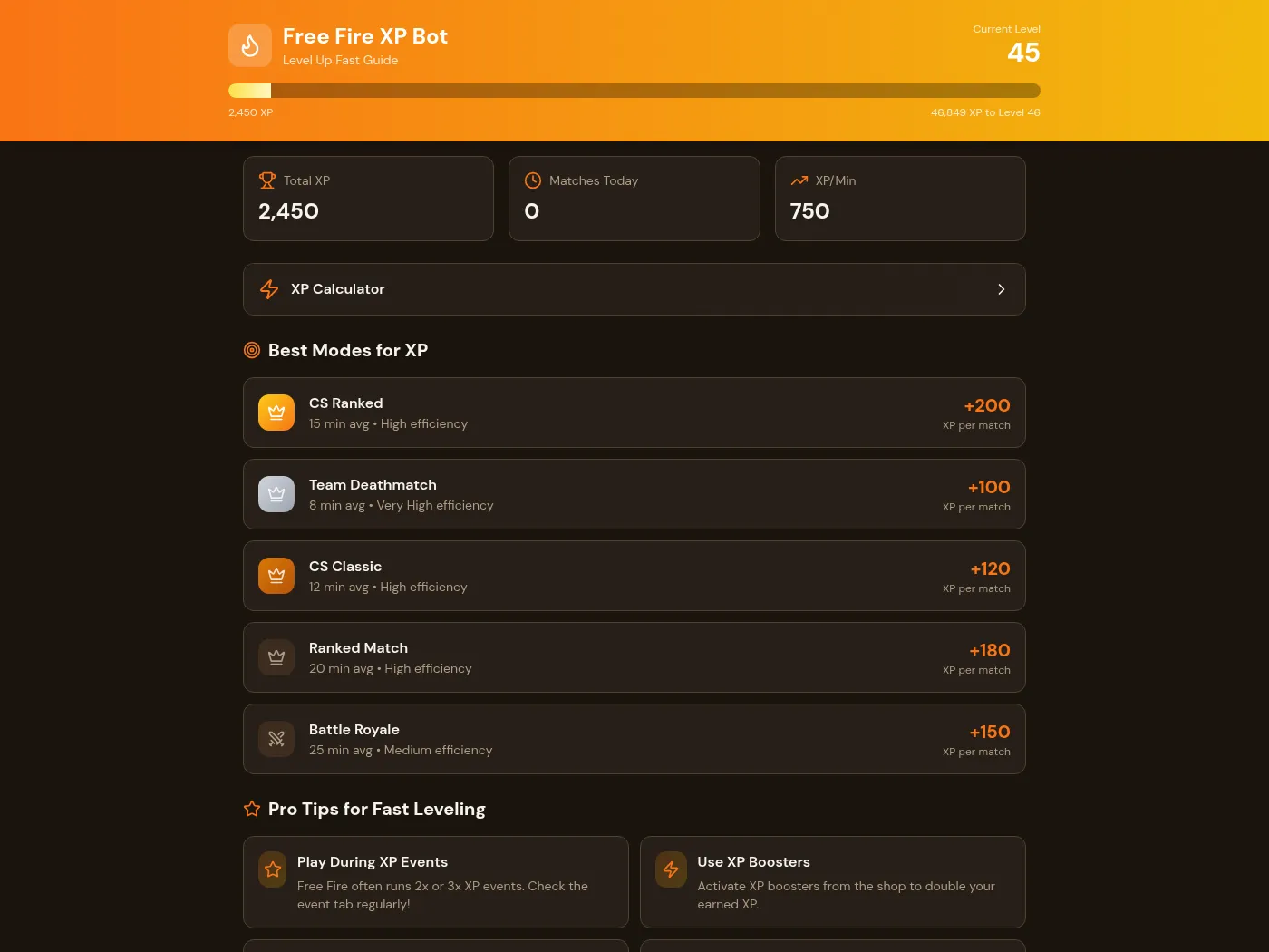 Free Fire Level Bot