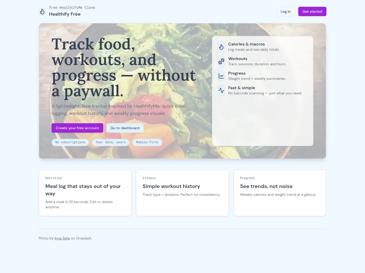 Free HealthifyMe Clone