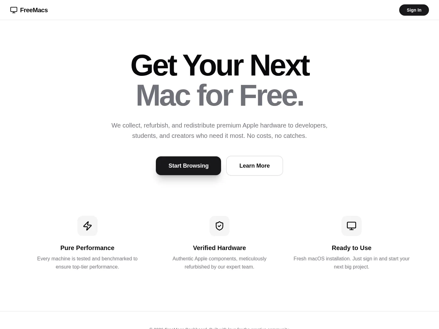 Free Macs Dashboard
