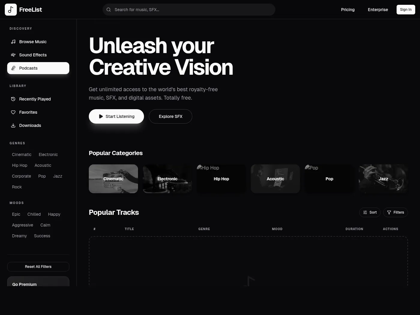Free Music Discovery Platform