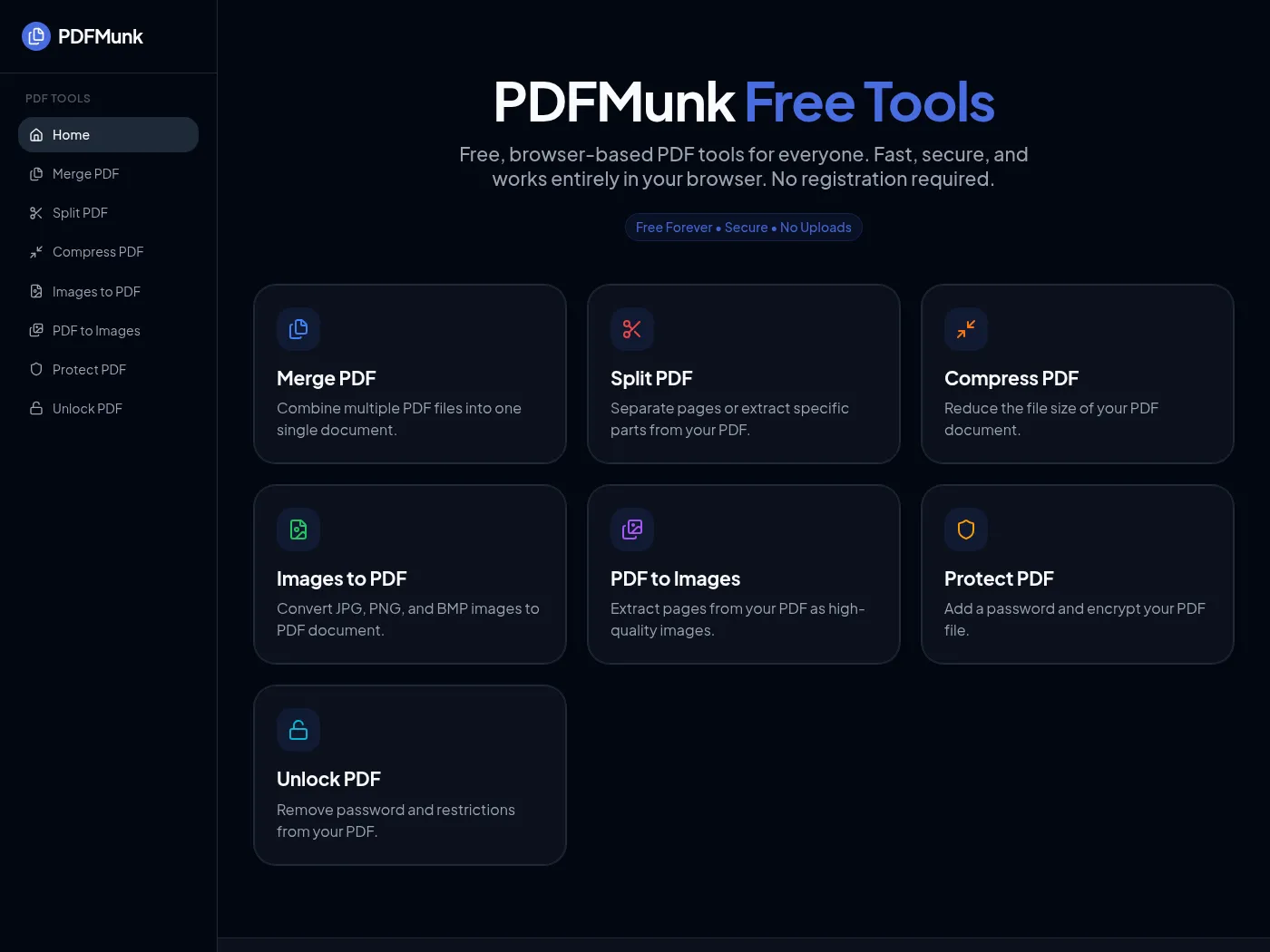 PDFMunk Free Tools