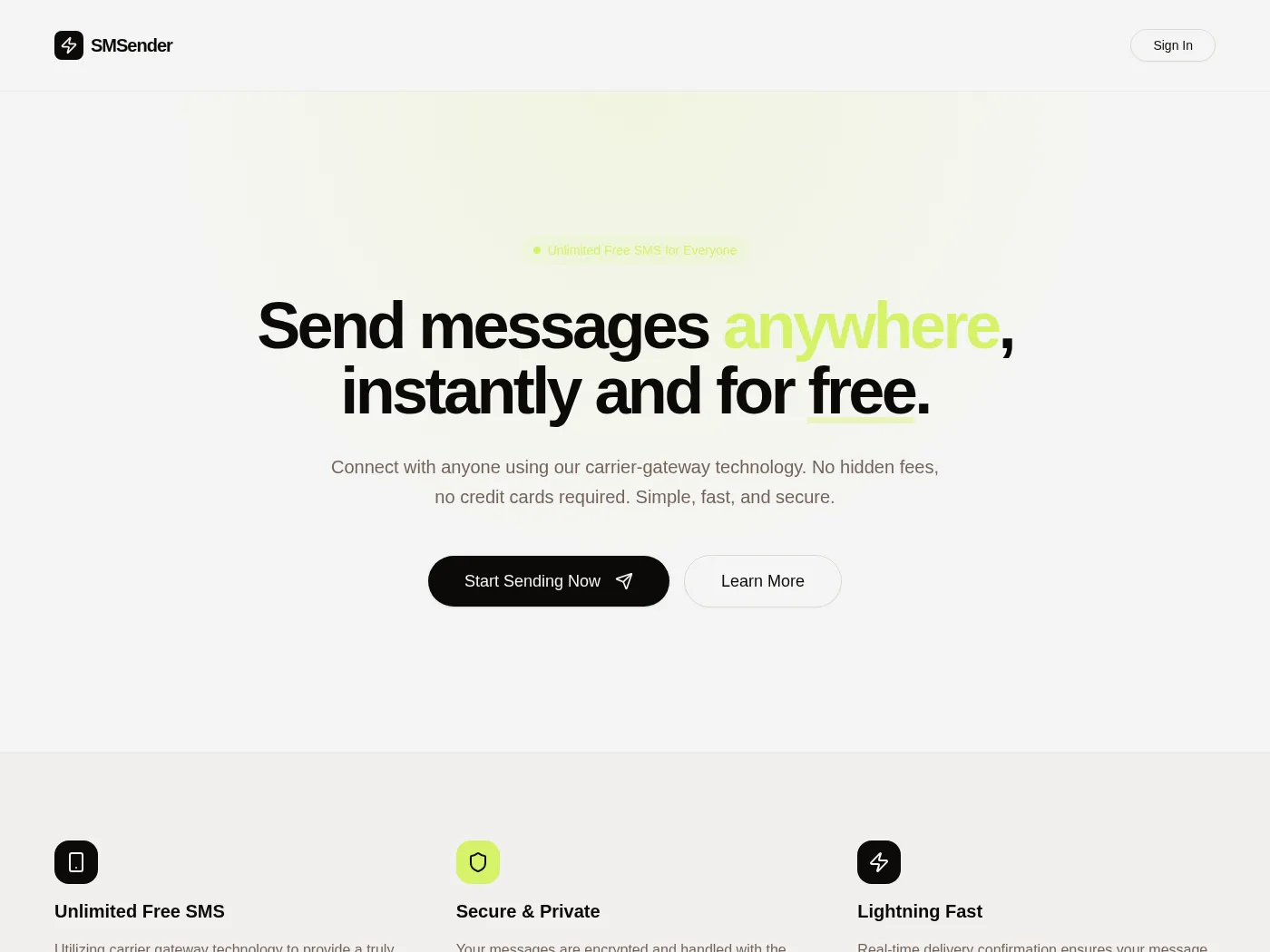 Unlimited Free SMS Sender