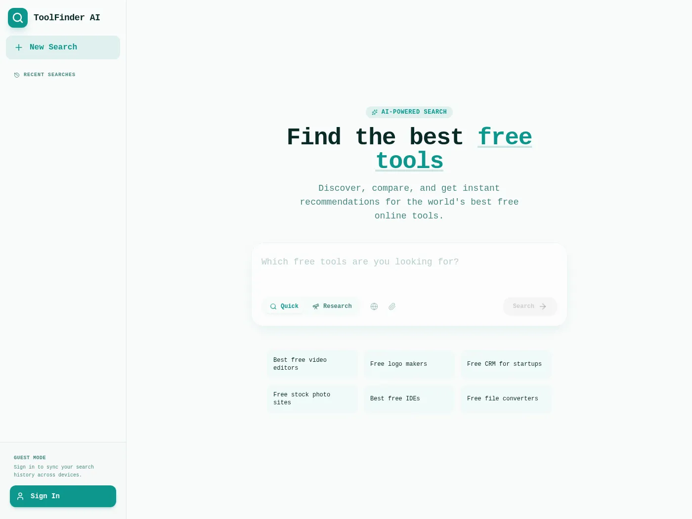 Free ToolFinder AI