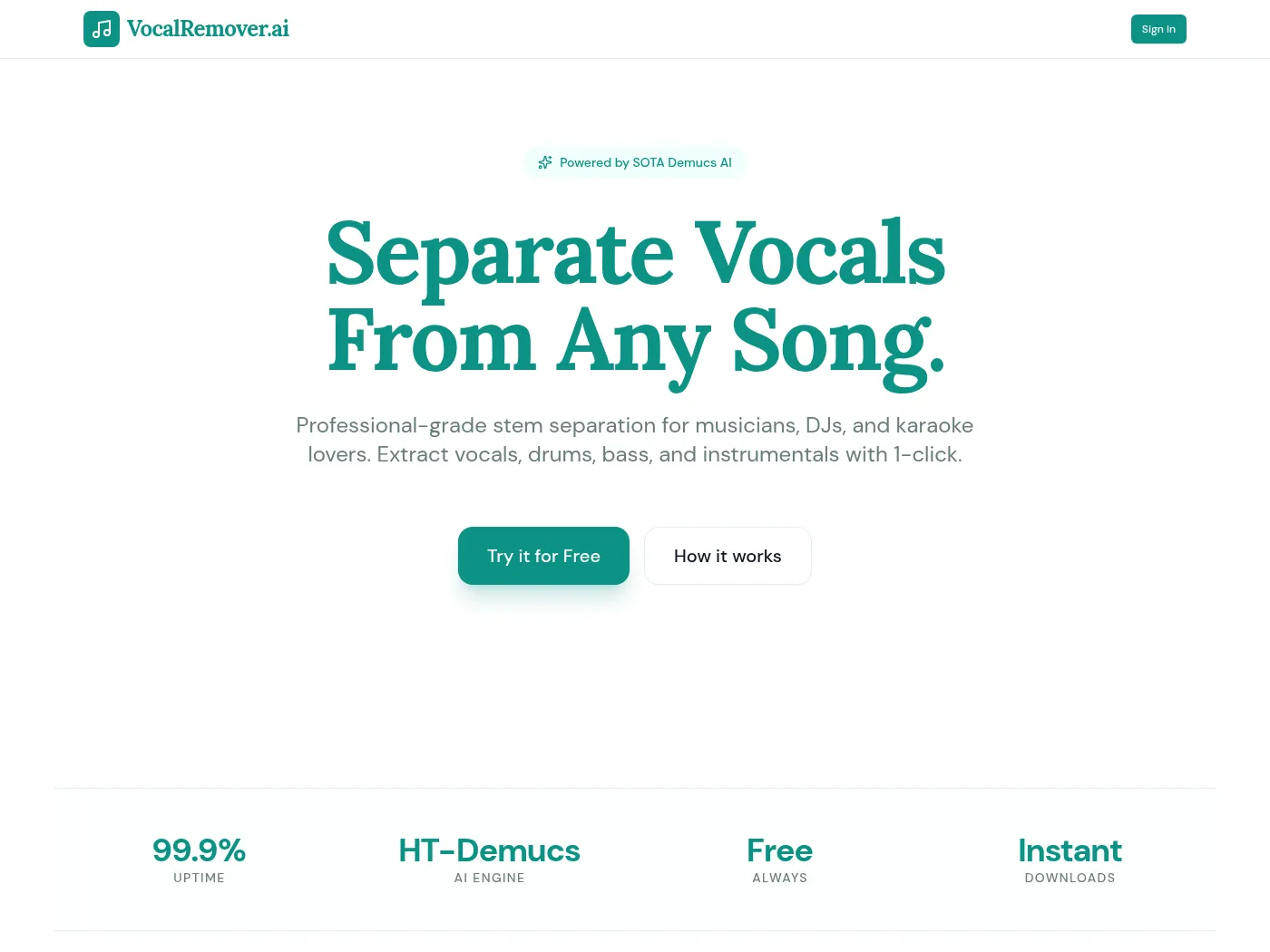 Free AI Vocal Remover