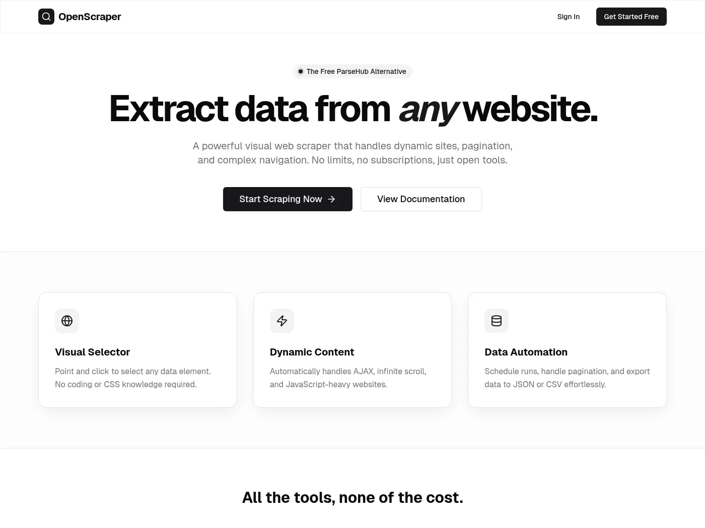 Open Web Scraper Suite