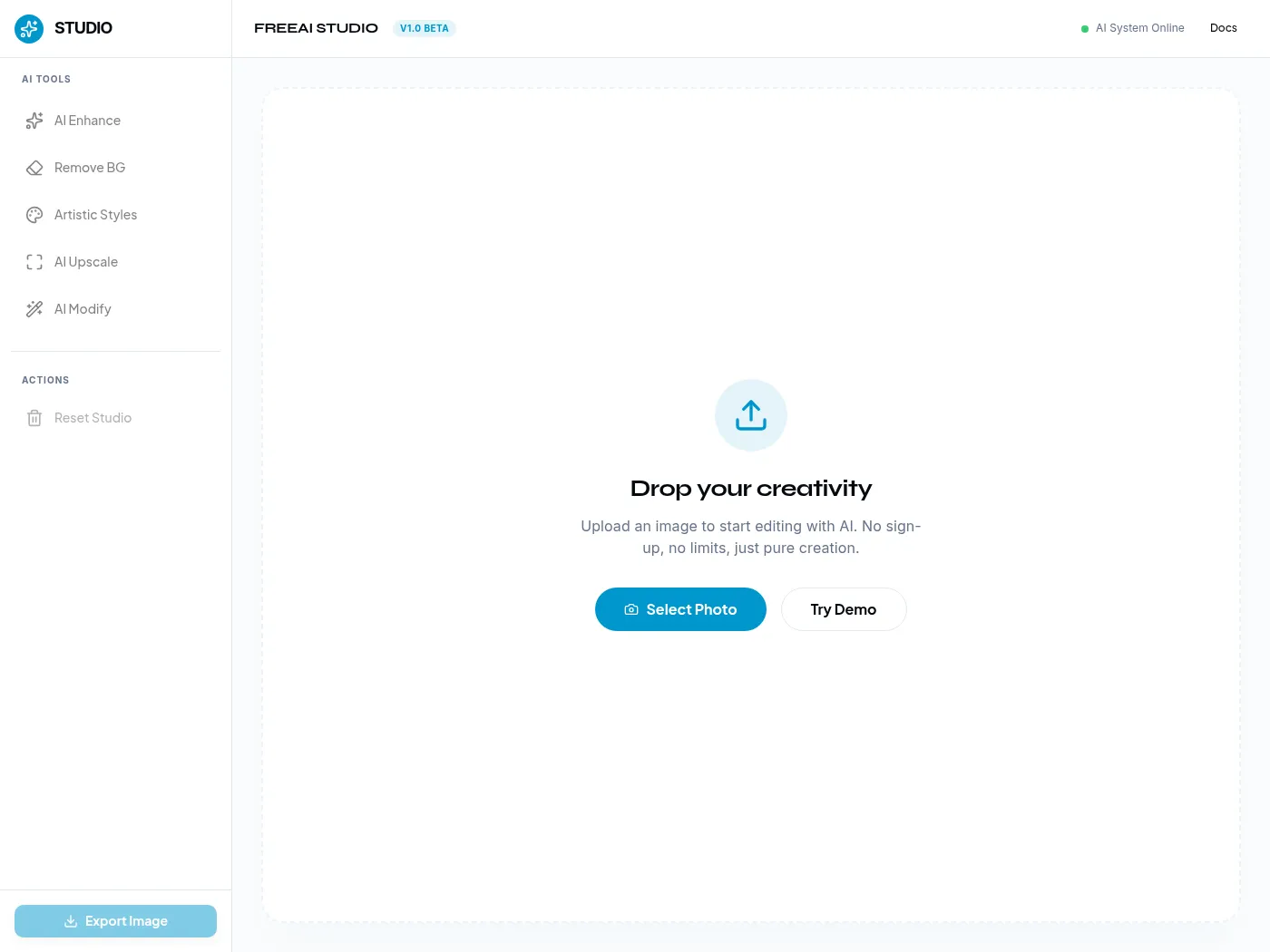 FreeAI Image Studio