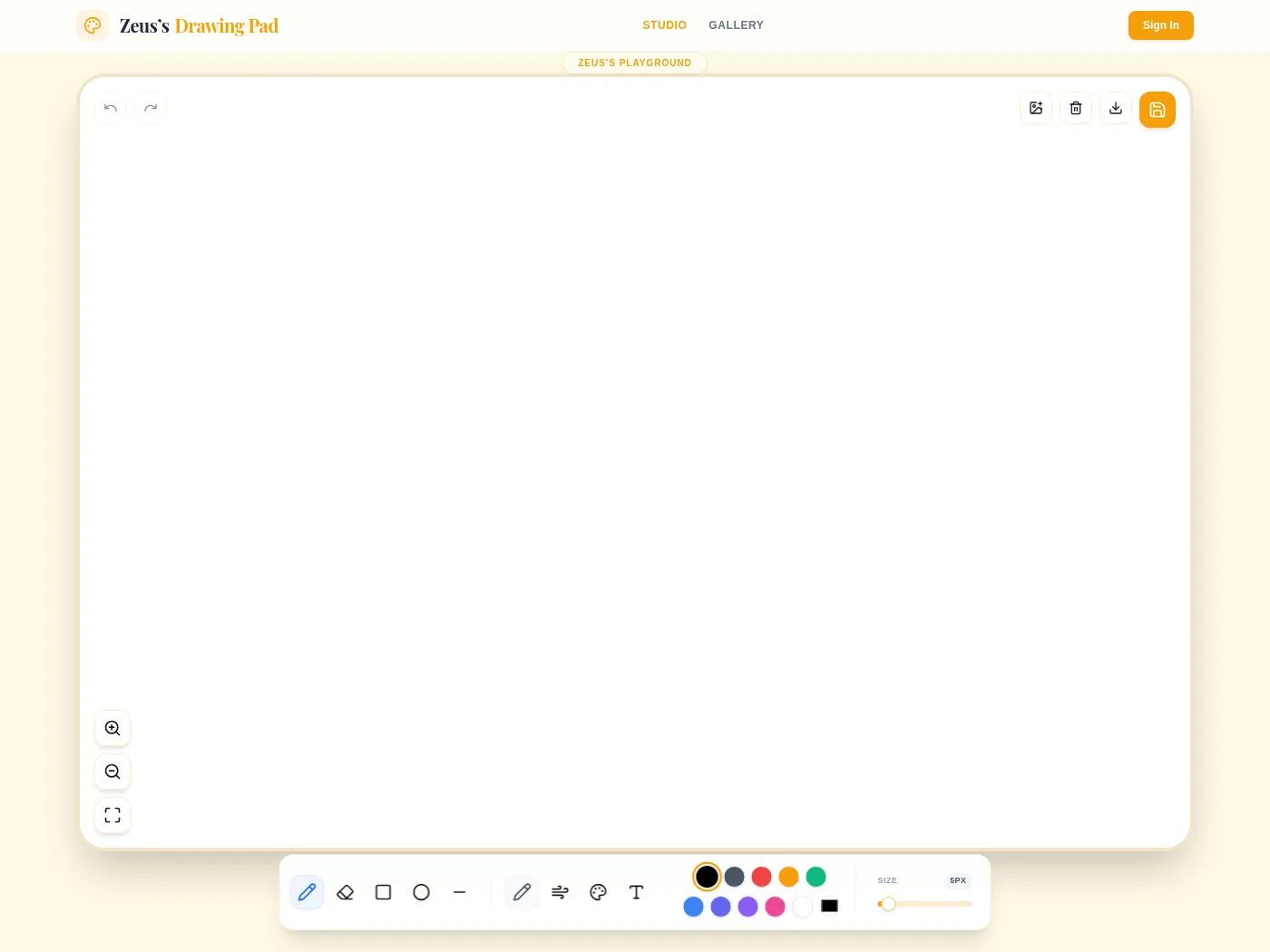 Zeus’s draw pad