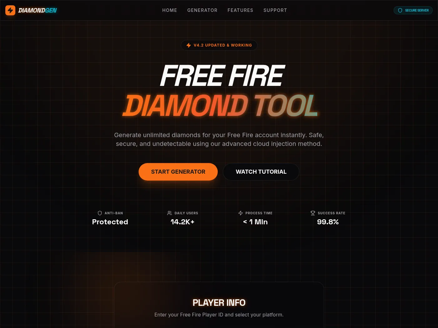 DiamondGen Free Fire Tool