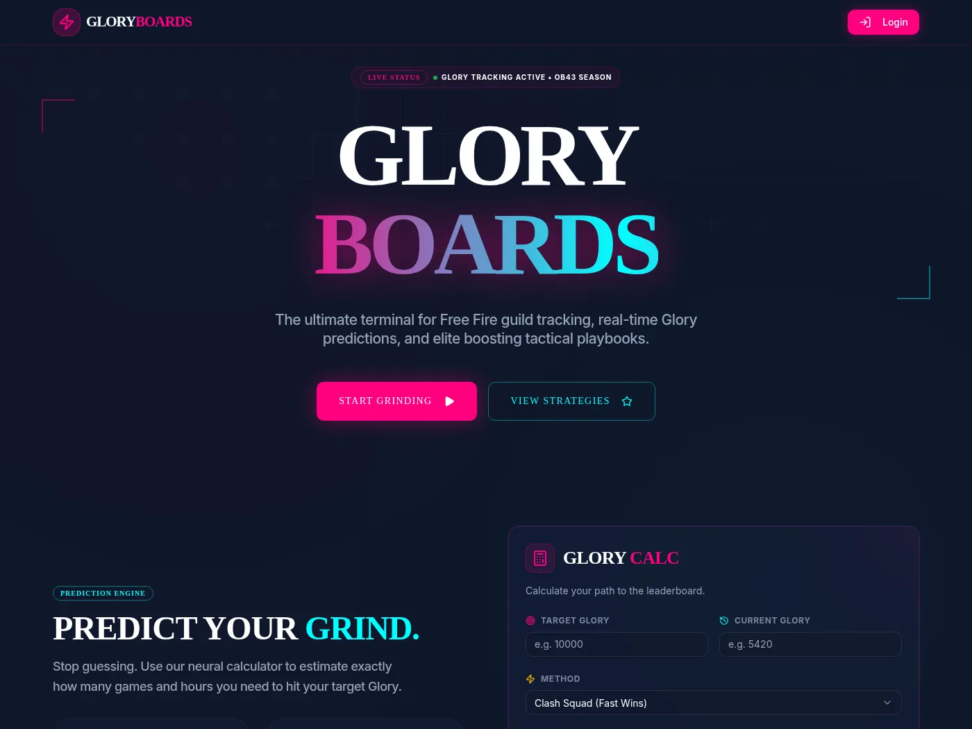 Free Fire Glory Boards