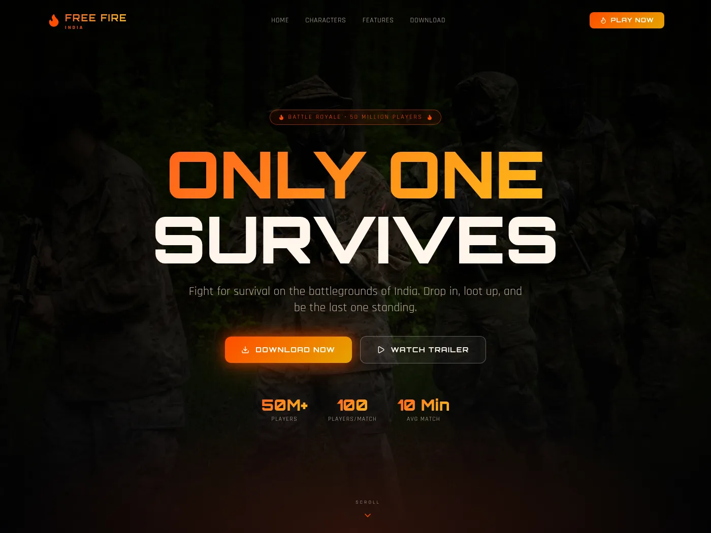 Free Fire India Landing