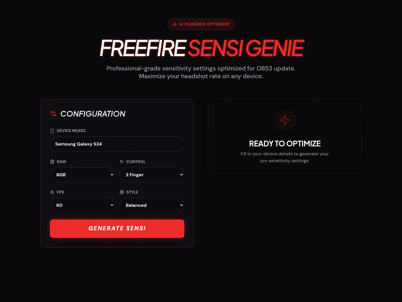 FreeFire Sensi Genie