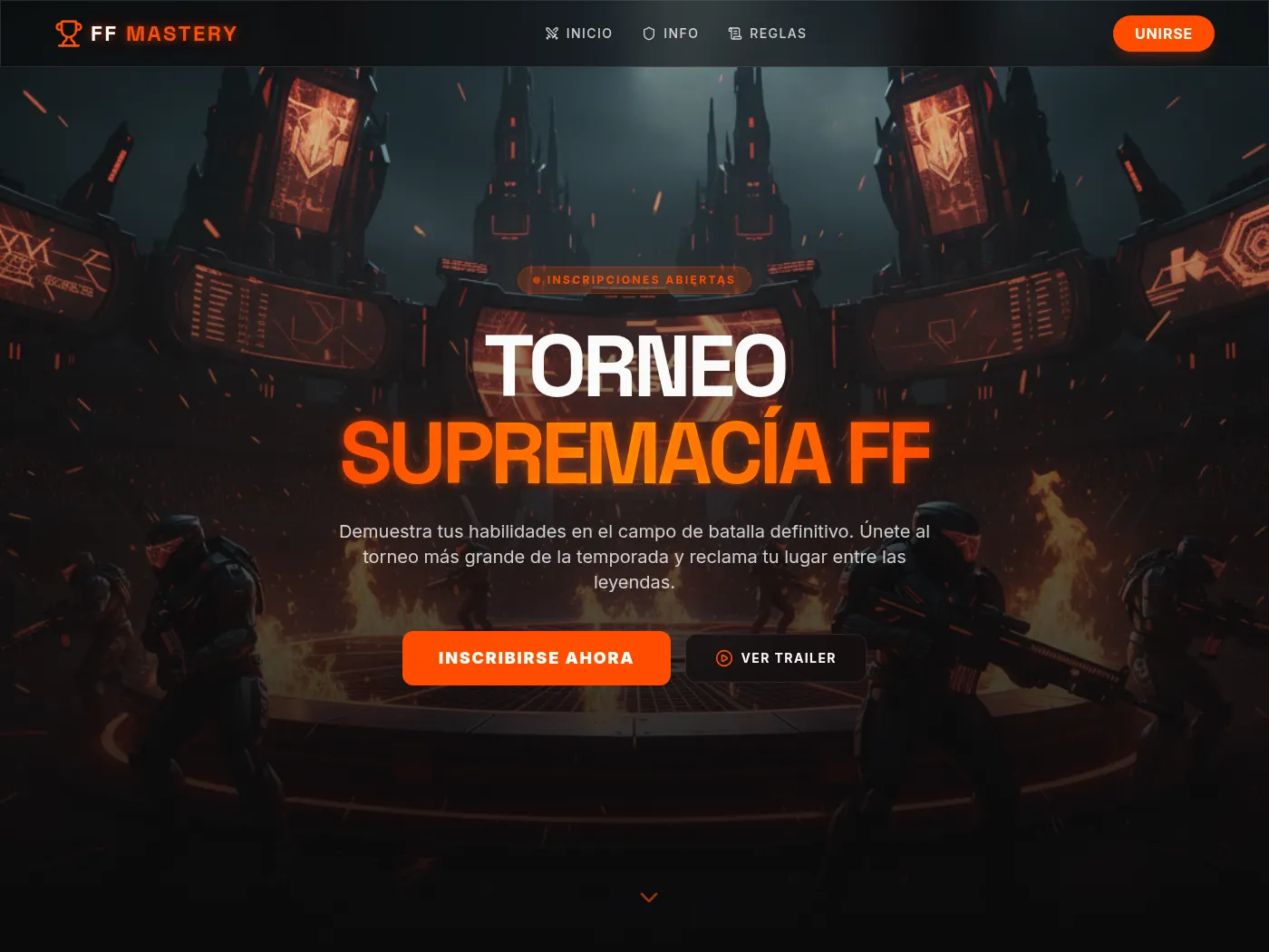 Free Fire Tournament Landing